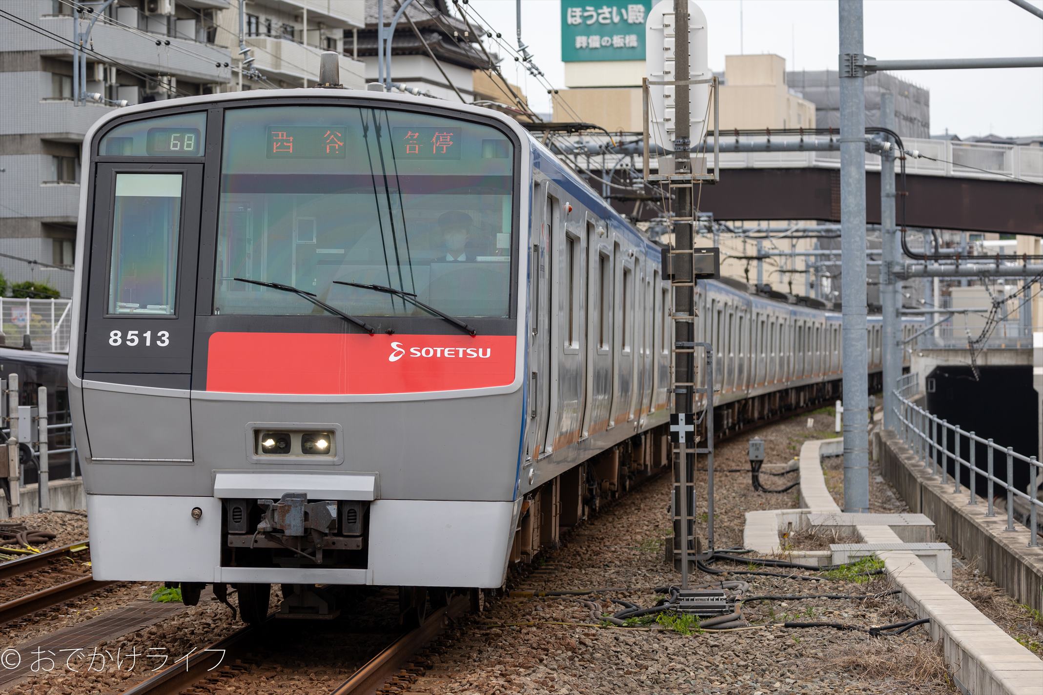 相鉄線ミステリーツアー開催で前面塗色が変更された相鉄8000系(8713×10両編成)を撮ってきた (2023.06.21) | おでかけライフ